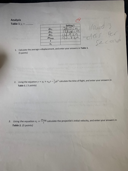 Calculate the average x-displacement, and enter your | Chegg.com