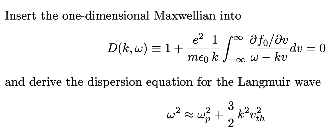 Solved Low- kv Insert the one-dimensional Maxwellian into e2 | Chegg.com
