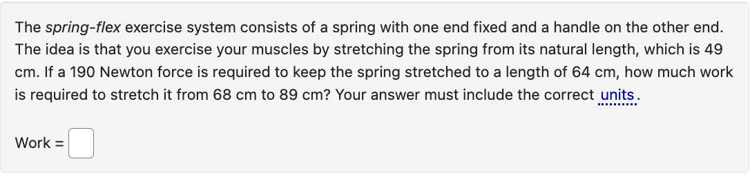 Solved The spring-flex exercise system consists of a spring | Chegg.com