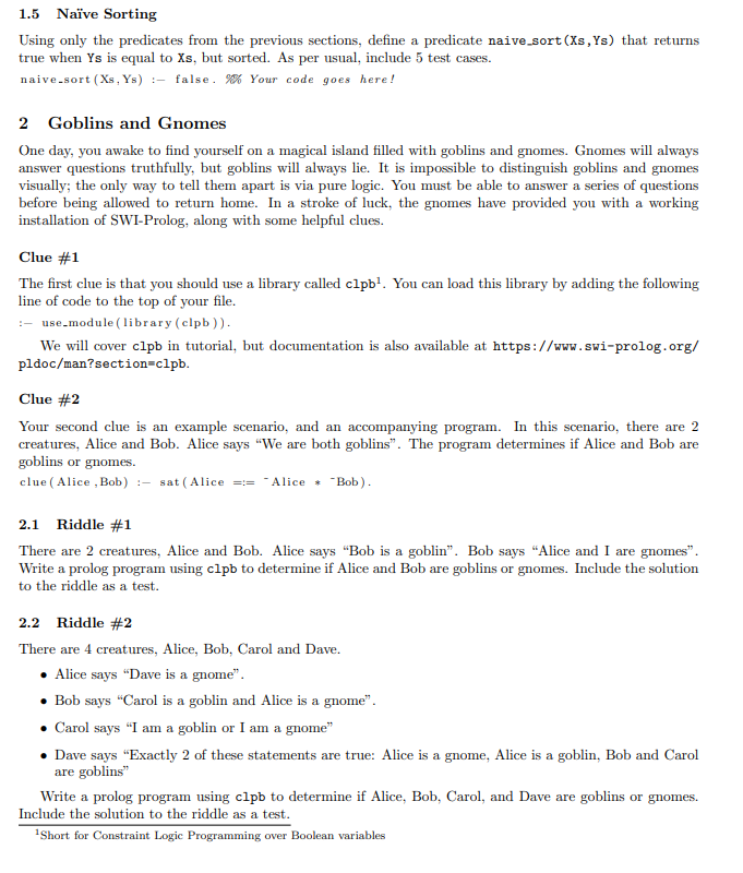 Solved 1 Basic Prolog 1.1 Elements of a List Let's begin by | Chegg.com