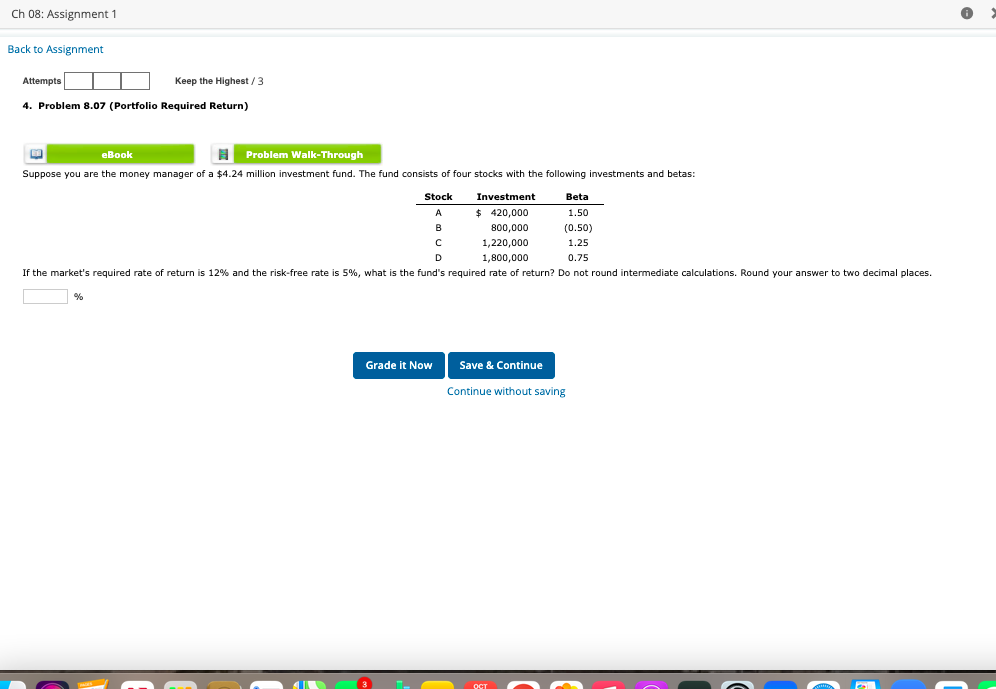 Solved Ch 08: Assignment 1 Back to Assignment Attempts Keep | Chegg.com