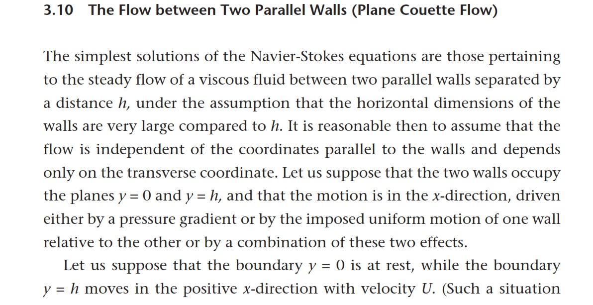 3.10 The Flow between Two Parallel Walls (Plane | Chegg.com