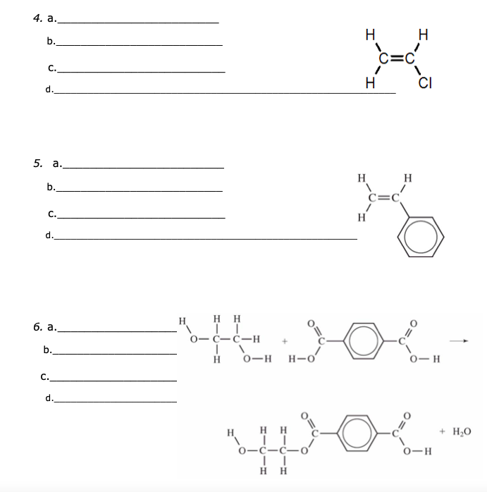Solved Fill Out information about "Big Six" polymers in | Chegg.com