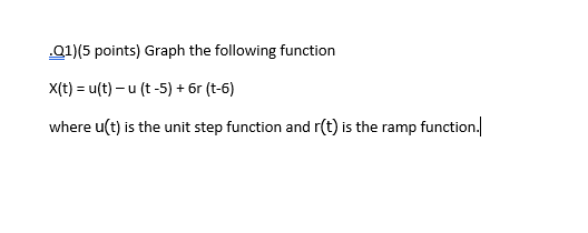 Solved .01)(5 points) Graph the following function X(t) = | Chegg.com