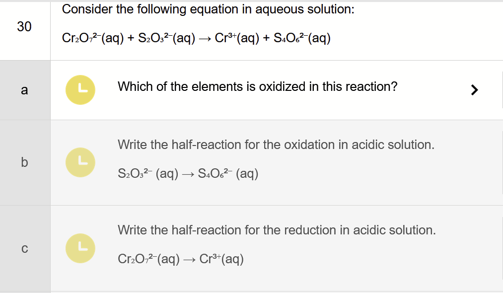 Solved Consider the following equation in aqueous solution: | Chegg.com
