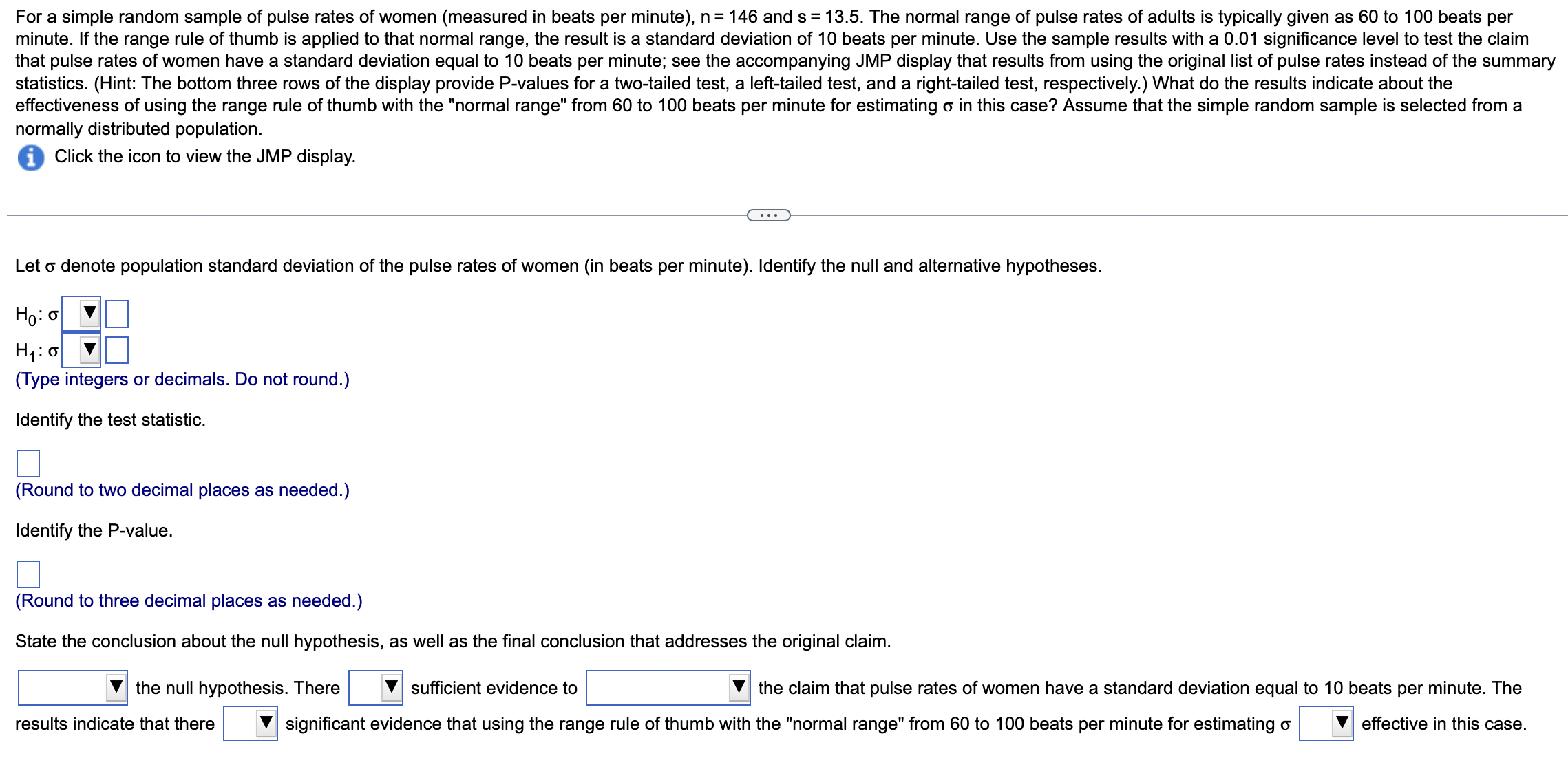 Solved For A Simple Random Sample Of Pulse Rates Of Women Chegg