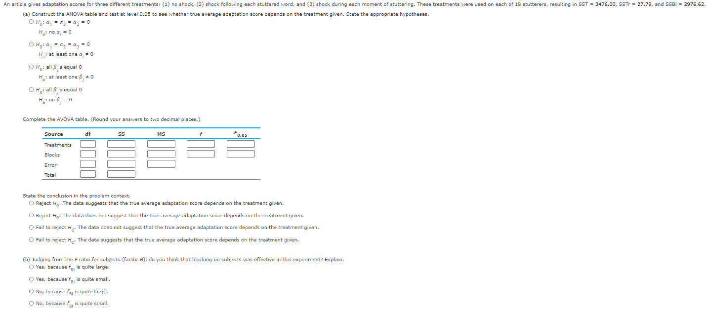 Solved An article gives adaptation scores for three | Chegg.com