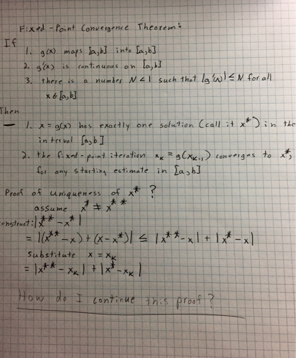 Solved Fixed - Point Convergence Theorem: g(x) maps [a, b] | Chegg.com
