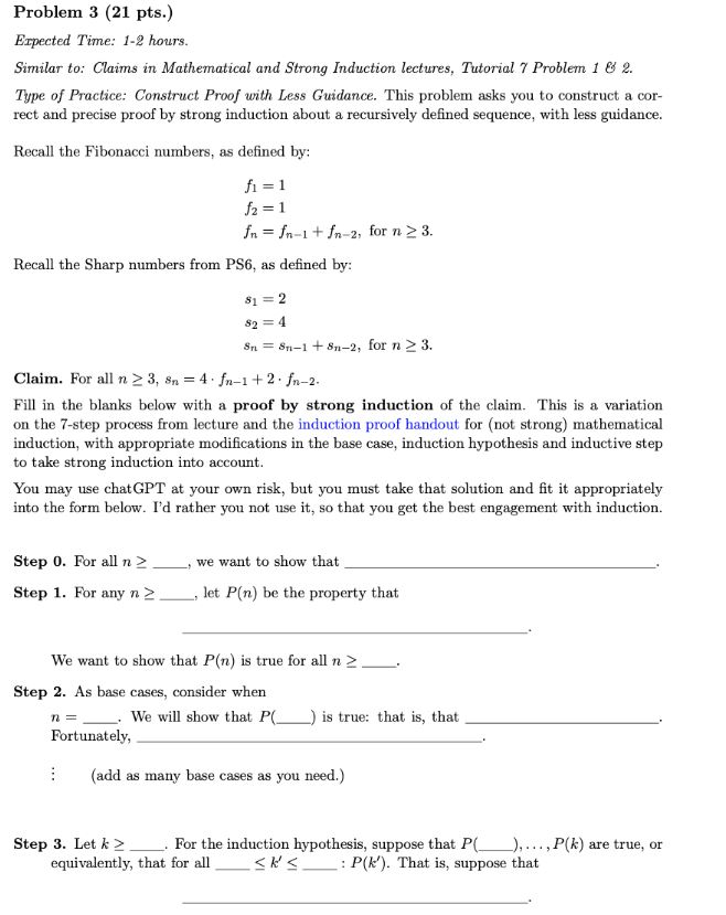 Solved Problem 3 (21 pts.) Expected Time: 1-2 hours. Similar | Chegg.com