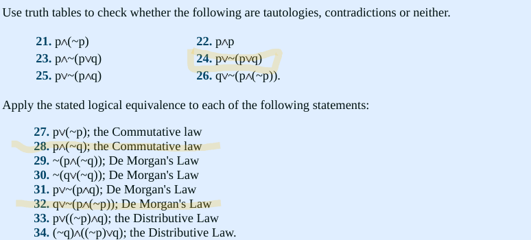 Solved Use truth tables to check whether the following are | Chegg.com