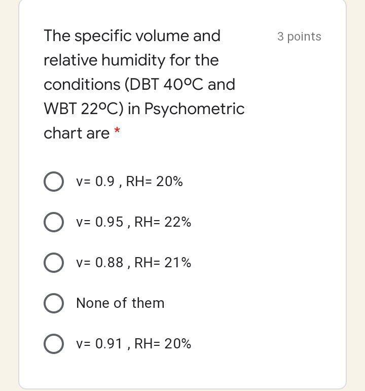 Solved 3 points The specific volume and relative humidity | Chegg.com