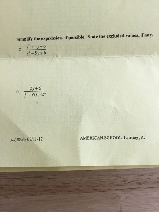 Solved Simplify the expression, if possible. State the | Chegg.com