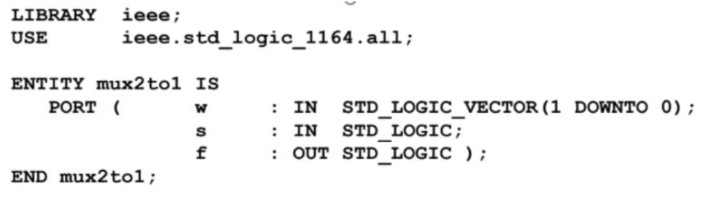 Write A Vhdl Code Of A 2 To 1 Multiplexer Vhdl 9756