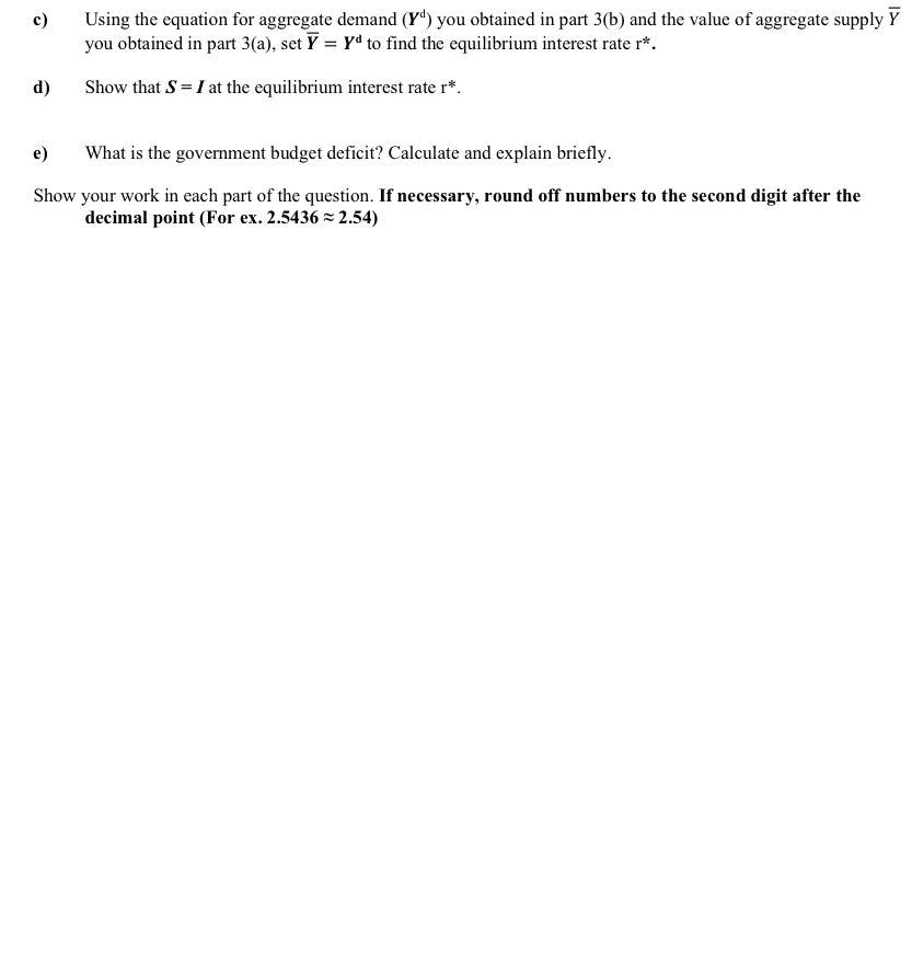 Solved (45 pts) 3. Assume that the consumption function and | Chegg.com