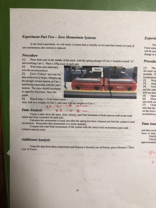 Physics lab (experiment 2 chart). Data is in graph | Chegg.com