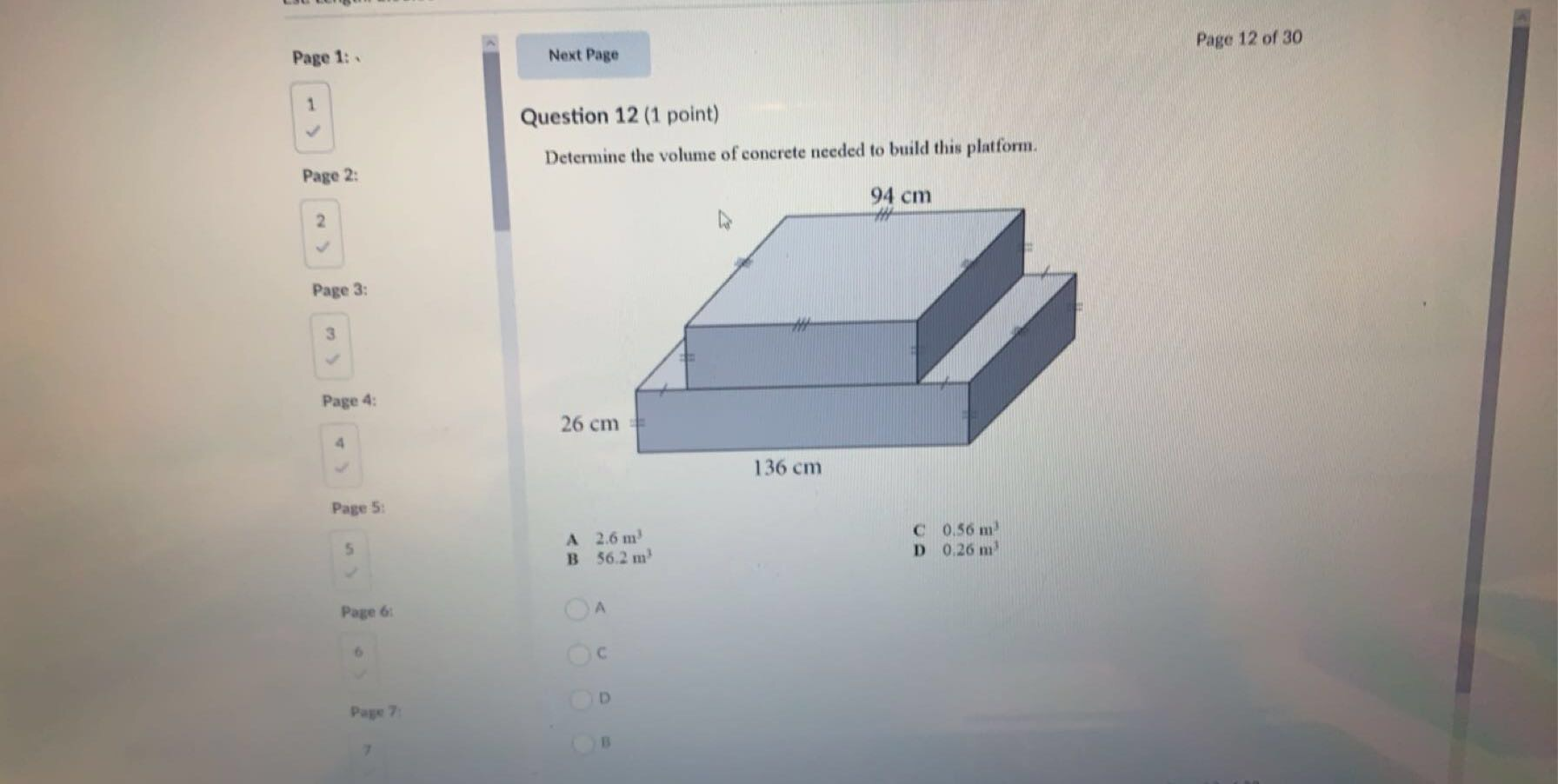 Solved Page 12 of 30 Page 1: Next Page 1 Question 12 (1 | Chegg.com