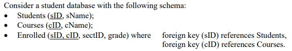 Solved Write an SQL expression for each of the | Chegg.com