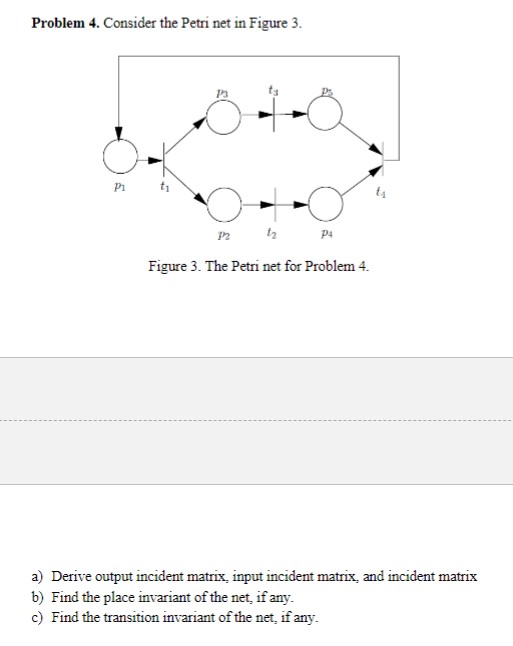Solved Problem 4. Consider the Petri net in Figure 3. Figure | Chegg.com