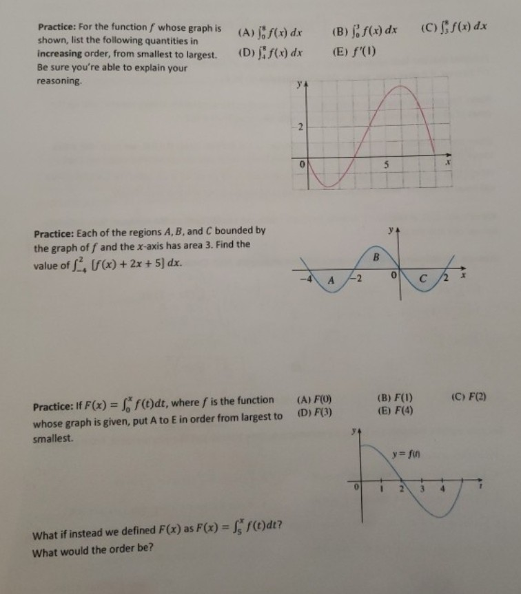 Solved (A) ) dr ( BJJ) (C) $(x) dx Practice: For the | Chegg.com