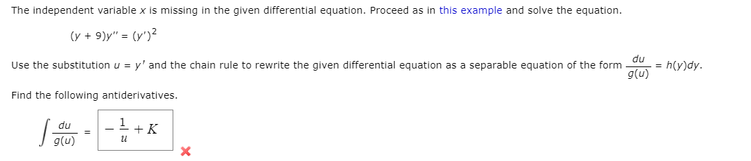 Solved The independent variable x is missing in the given | Chegg.com