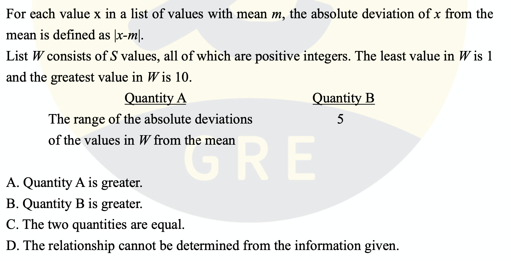 Solved For each value x in a list of values with mean m, the | Chegg.com