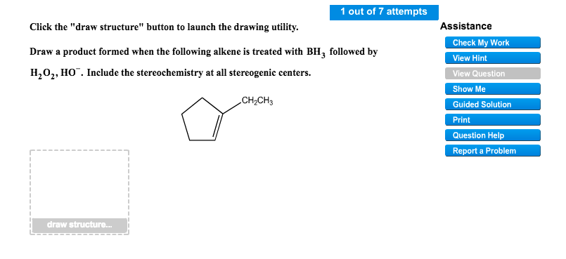 Solved 1 out of 7 attempts Click the "draw structure" button | Chegg.com