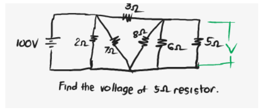 Solved 312 * 83 100v 22 612 :52 72 Find the voltage of 512 | Chegg.com