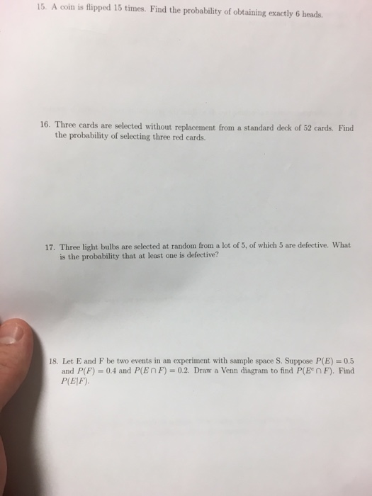 Solved A coin is flipped 15 times. Find the probability of | Chegg.com