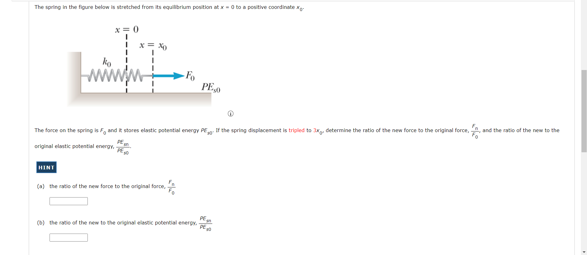 Solved The spring in the figure below is stretched from its | Chegg.com
