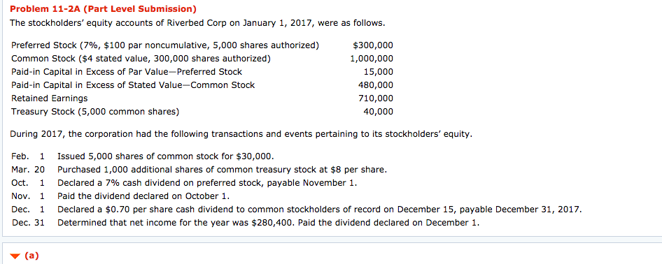 Solved Problem 11-2A (Part Level Submission) The | Chegg.com