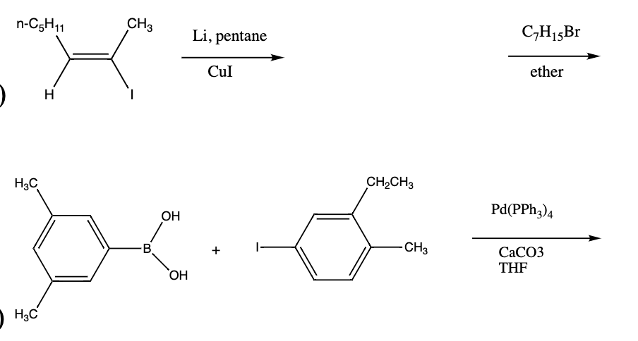 Solved n-C5H11 CH3 Li, pentane CH5Br Cul ether ) H HC CH2CH3 | Chegg.com