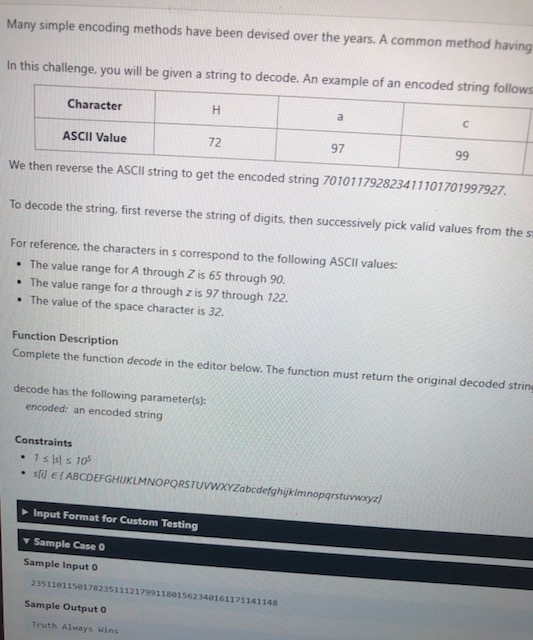 Solved Many simple encoding methods have been devised over | Chegg.com