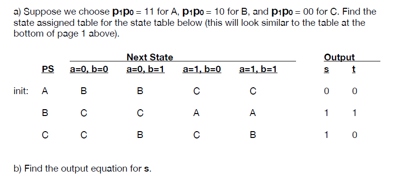 Solved a) Suppose we choose pipo = 11 for A, p1po = 10 for | Chegg.com
