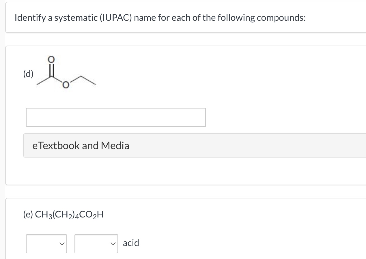 Solved Identify a systematic (IUPAC) name for each of the | Chegg.com