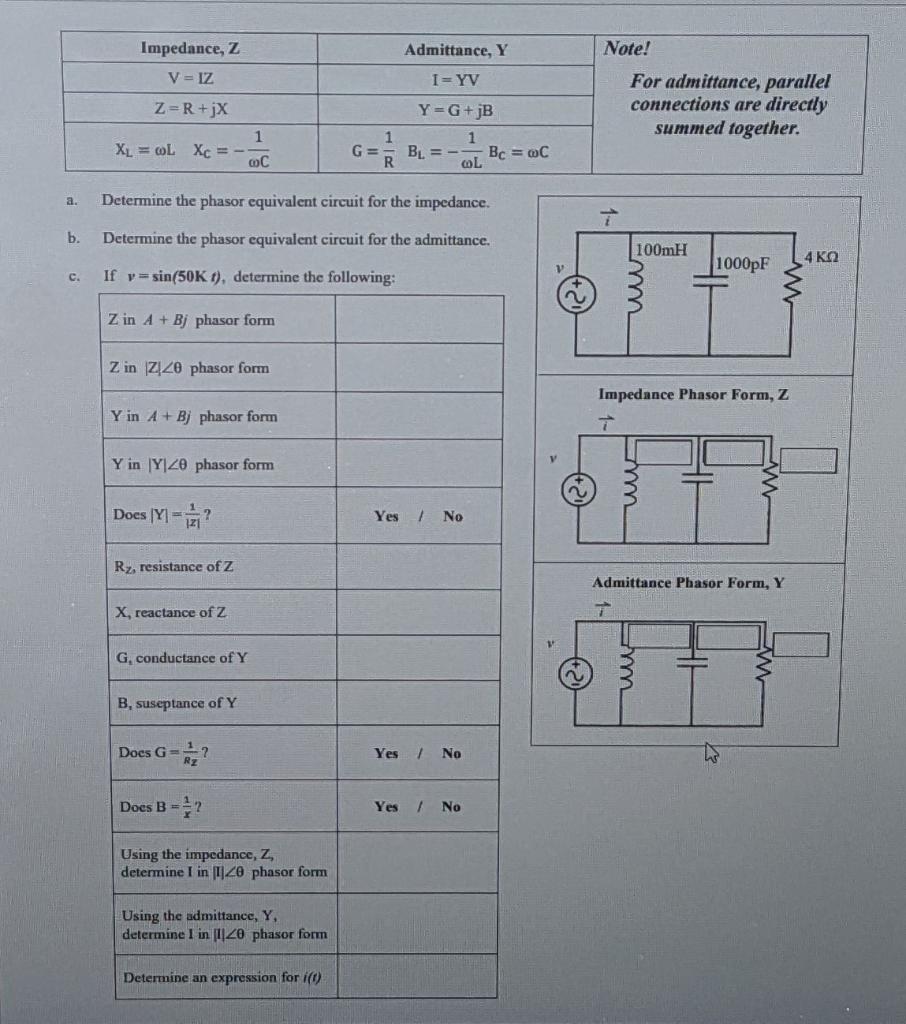 Solved Impedance, z V = IZ Z=R+jX 1 XL = L XC = - ос | Chegg.com