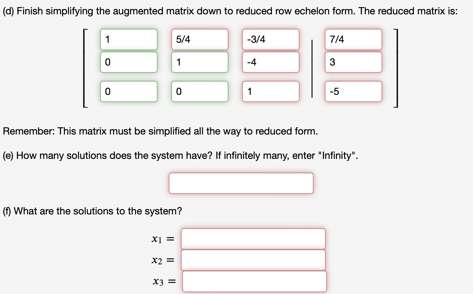 Solved Solve the following system using augmented matrix | Chegg.com