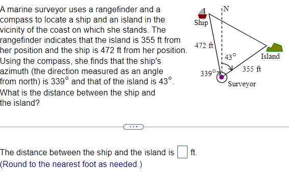 Solved A marine surveyor uses a rangefinder and a compass to | Chegg.com