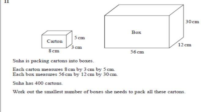 Solved 30 cm Box 5 cm Carton 12 cm 3 cm 8cm 56 cm Suha is | Chegg.com