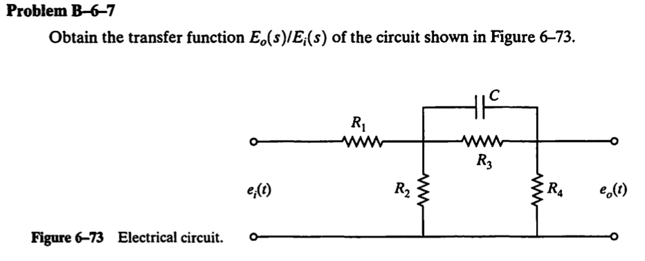 Solved Problem B-6-7 Obtain the transfer function | Chegg.com