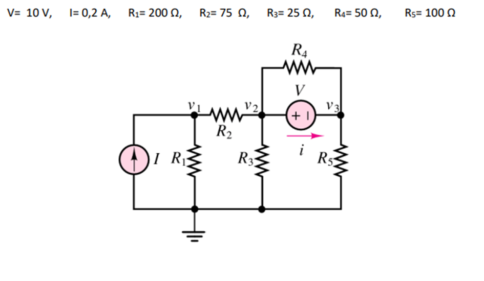 Solve the given DC circuit using the node voltage and | Chegg.com