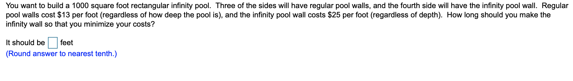 Solved You Want To Build A 1000 Square Foot Rectangular Chegg solved-you-want-to-build-a-1000-square-foot-rectangular-chegg