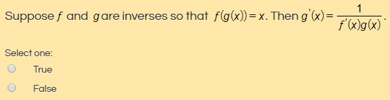 Solved Suppose f and gare inverses so that f(g(x)) = x. Then | Chegg.com