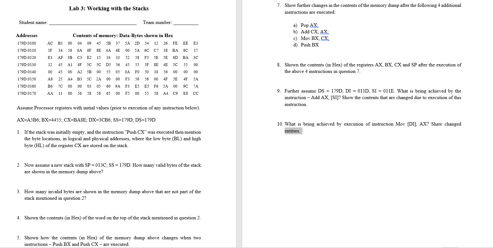 Lab 3: Working with the Stacks 7. Show further | Chegg.com