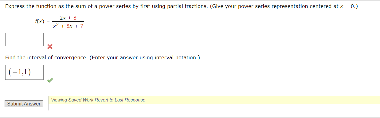 Solved Express the function as the sum of a power series by | Chegg.com