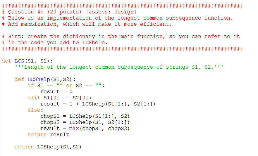 Solved # # # # ## ### # # # # # # # # # Question 4: (20 | Chegg.com