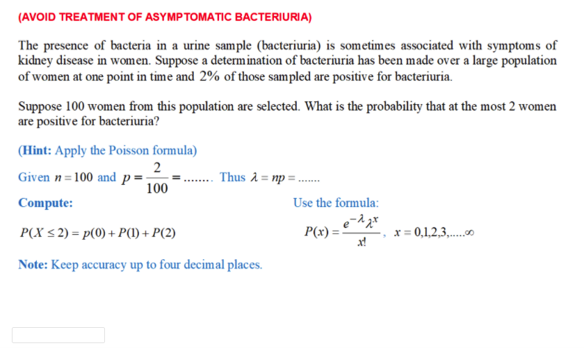 Solved (AVOID TREATMENT OF ASYMPTOMATIC BACTERIURIA) The | Chegg.com