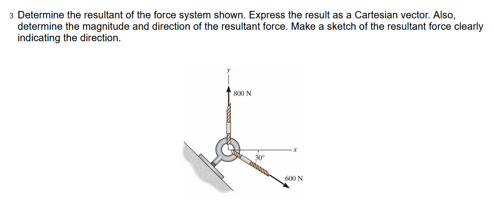 Solved 3 Determine The Resultant Of The Force System Shown