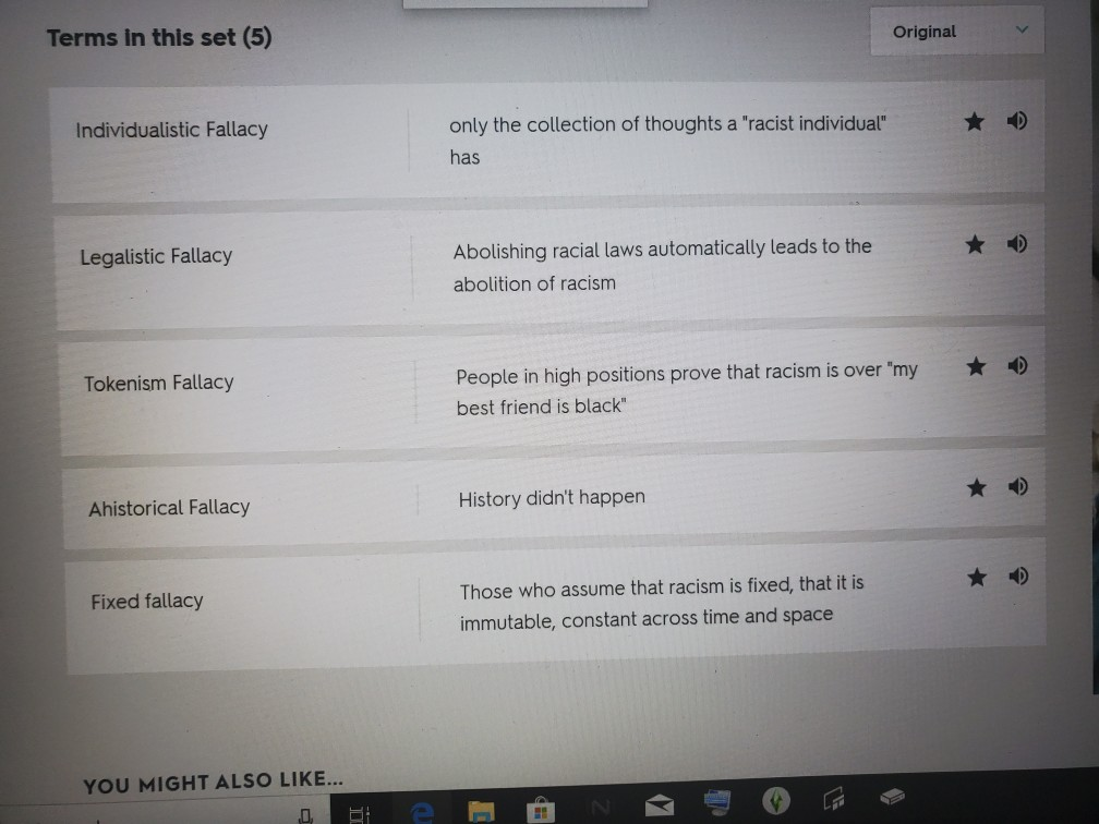 SOCIOLOGY Consider The Five Fallacies About Racism... | Chegg.com