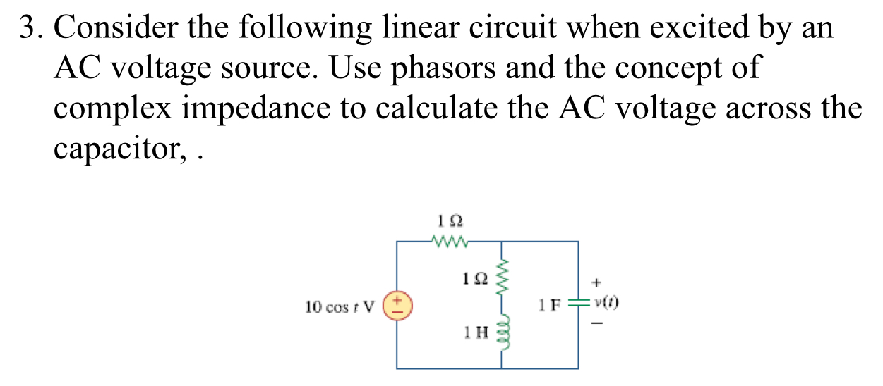 Solved Consider the following linear circuit when excited by | Chegg.com