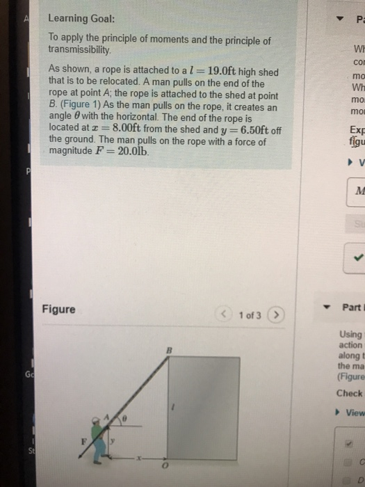 Solved Learning Goal: To apply the principle of moments and | Chegg.com